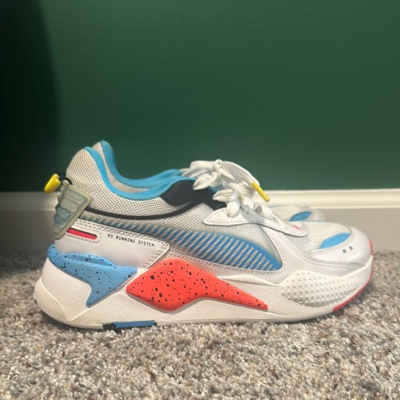 Puma | Shoes | Puma Sneakers Kids White With Blue And Orange Accents ...